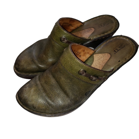 Born | Shoes | 9 Born Clogs Green High Heel | Poshmark